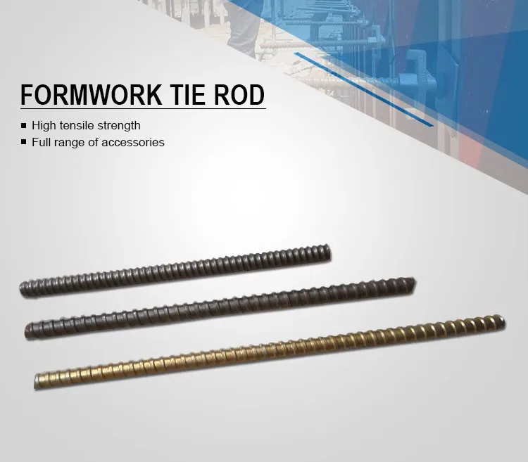 Full Thread Black Formwork Concrete Tie Rod - 50-65KN