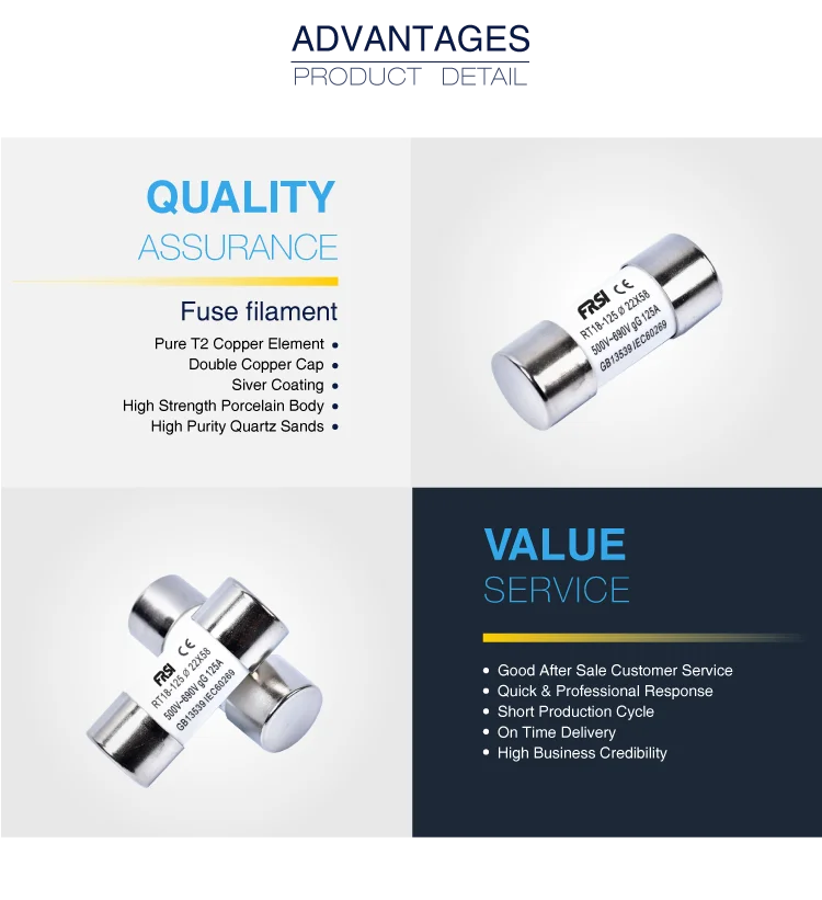 63a 22x58 22*58 Ferrule Ceramic Fuse Gg Gl Ce Certified - Buy 22*58mm ...
