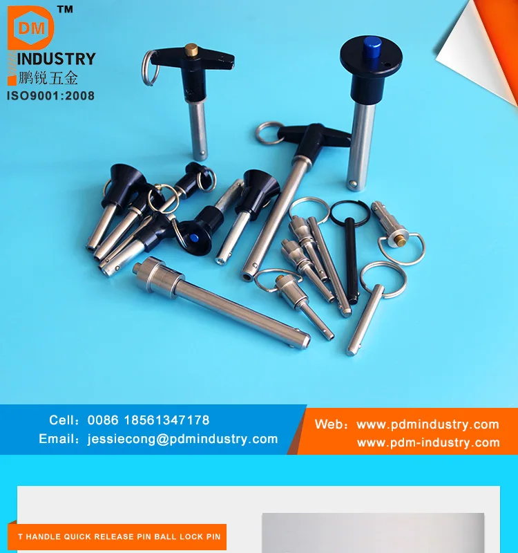 Quick Release Spring Pin Ball Lock Pin T Handle - Buy Pin Lock,Quick ...