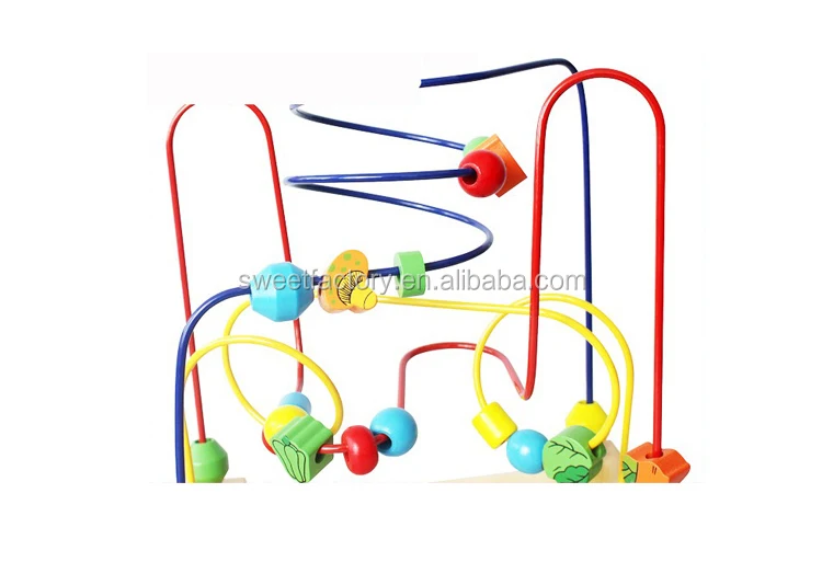 Intelligence Wood Stringing Beads Pull String Toy,Big Wooden String ...