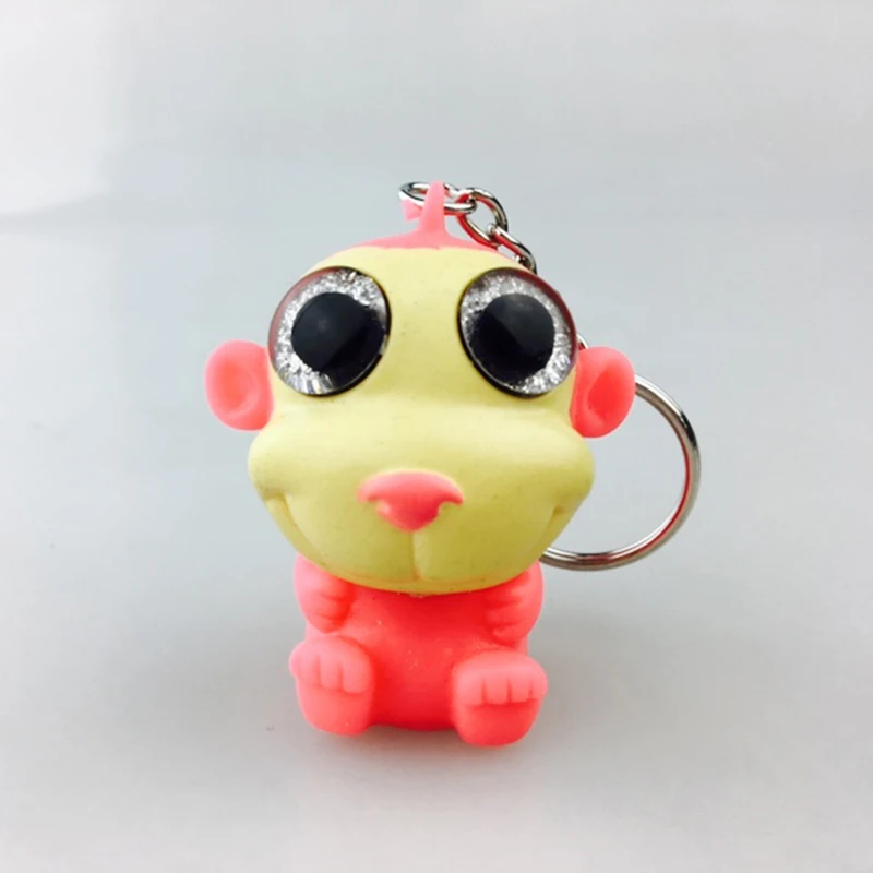Novelty Animal Squeeze Popper Keychains Glitter Eyes Popper Monkey ...