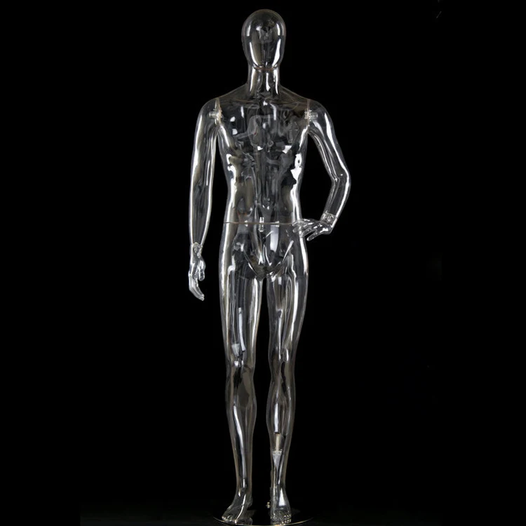 LED Lighting Transparent Clear Male Mens Full Body Mannequins