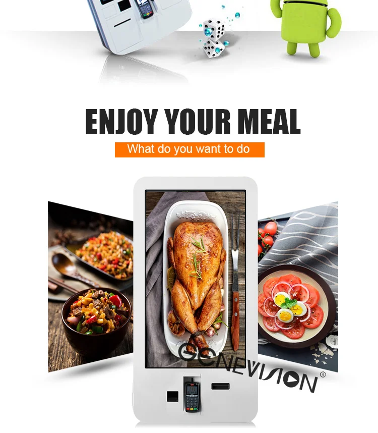 Food Ordering Machine 43 Inch Restaurant Order Device With Pos System ...
