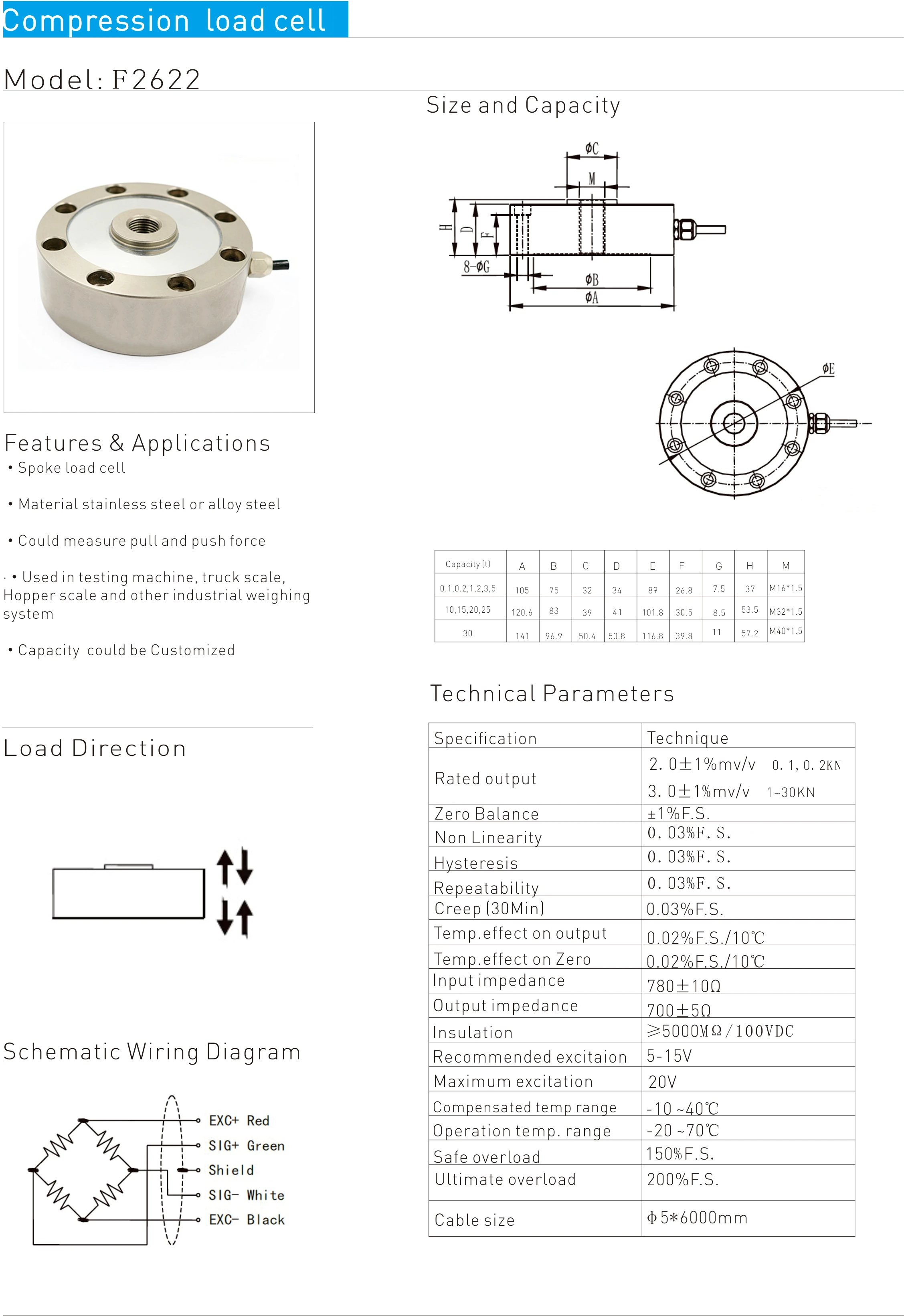 10t 15t 20t 25t 30t Round Wheel Load Cell F2622 - Buy 10t 15t 20t,25t ...