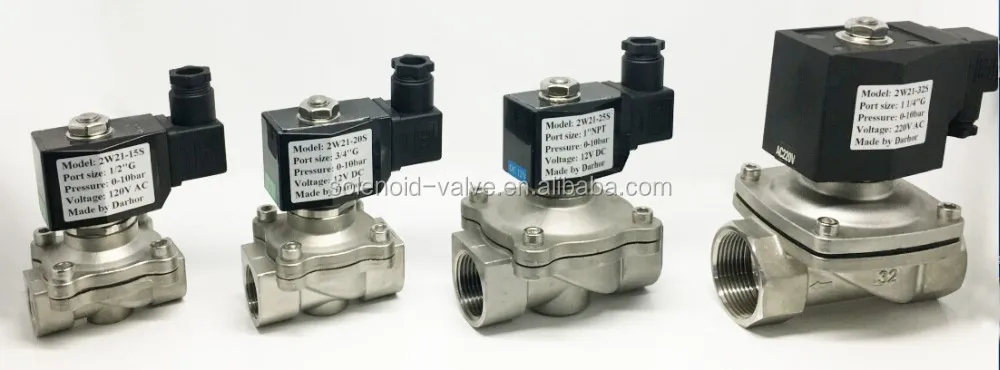 Direct acting SS304 SS316 220VAC 24VDC stainless steel water solenoid ...