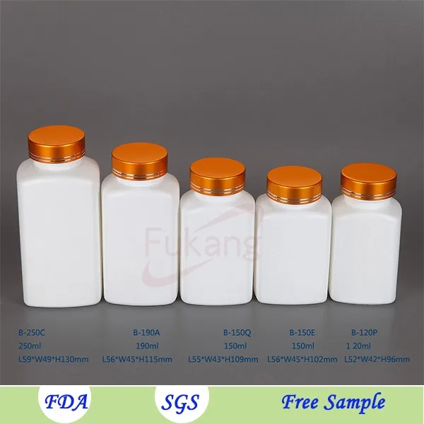 150cc HDPE White Square Pill Bottle - Eco-Friendly & BPA Free
