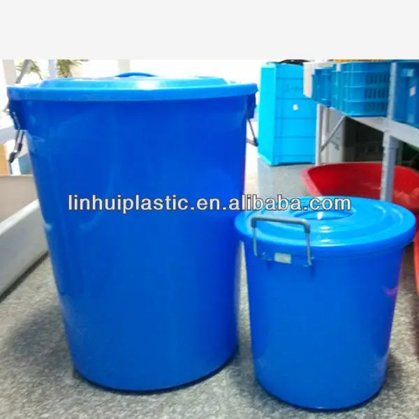 Blue Plastic Barrels With Lids - 100L Capacity, HDPE Material, Ideal ...