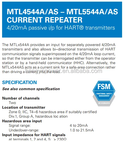 Mtl Safety Isolators Mtl5544a - Buy Mtl5544d,Mtl4544a,Mtl4544as Product ...