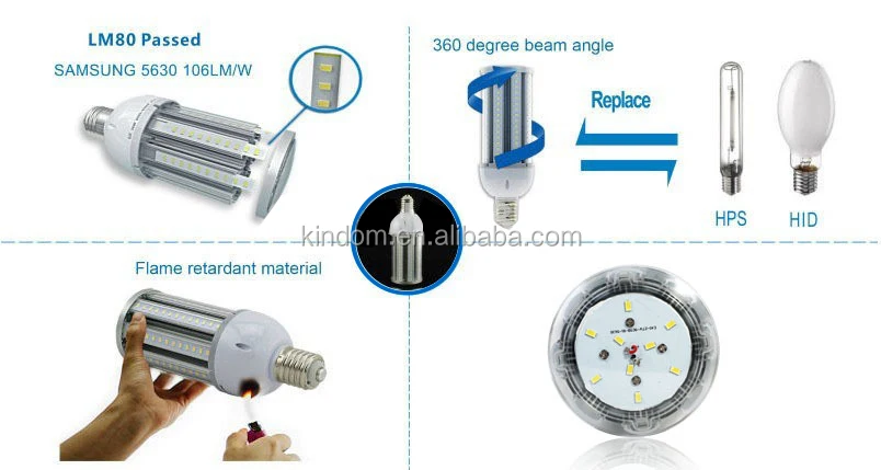 Waterproof E26 E27 E39 E40 27W led corn light AC100-300V ip65 LED corn bulb for road| Alibaba.com