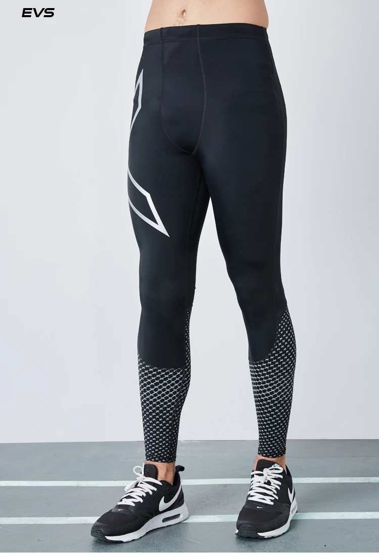 Reflected logo design elastic sport tight pant running gym pant men ...