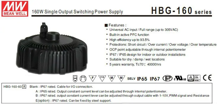 Mw Hbg-160-48a Mean Well Original/ Genuine - Buy Mw Hbg-160-48a,Mean ...