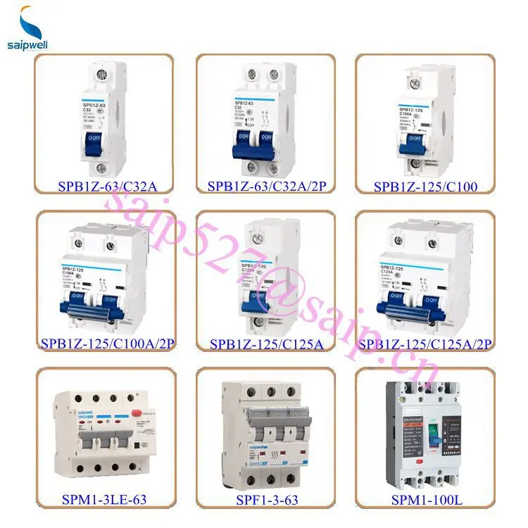 Saipwell High Quality 1p 63a Mcb Mccb Circuit Breaker Rccb Earth ...
