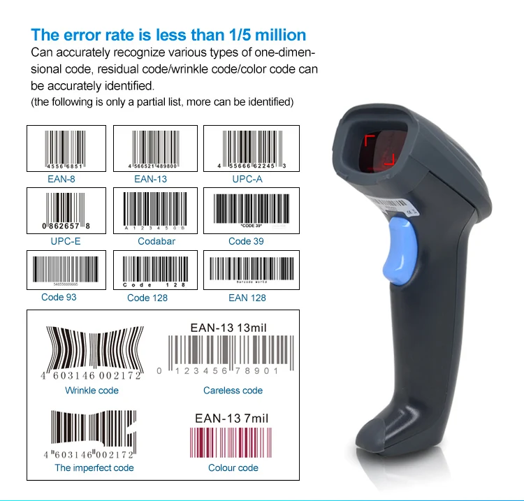 Read Small And Wide Barcodes More Fast Hands Free Best Laser Barcode ...