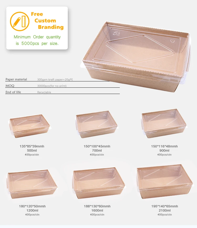 Biodegradable Salad Packaging Box,Cardboard Box With Window,Disposable ...