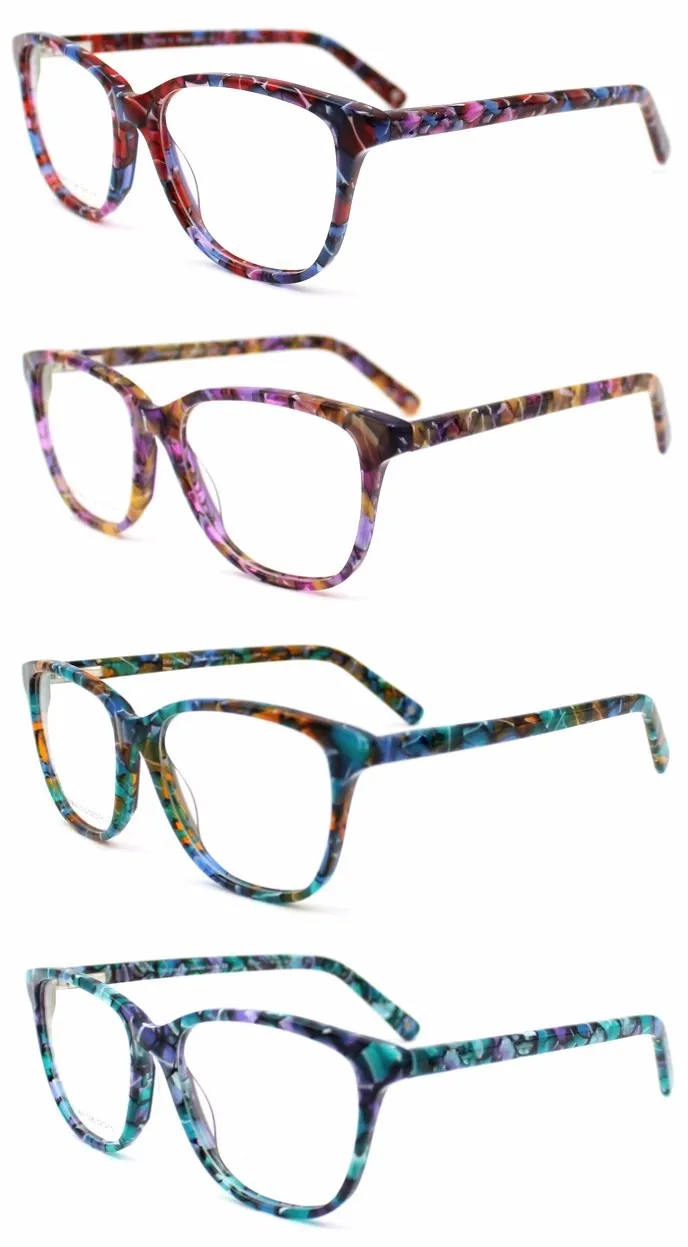 Fashion Luxury Flower Optical Frames Glasses For Girls Handmade Acetate ...