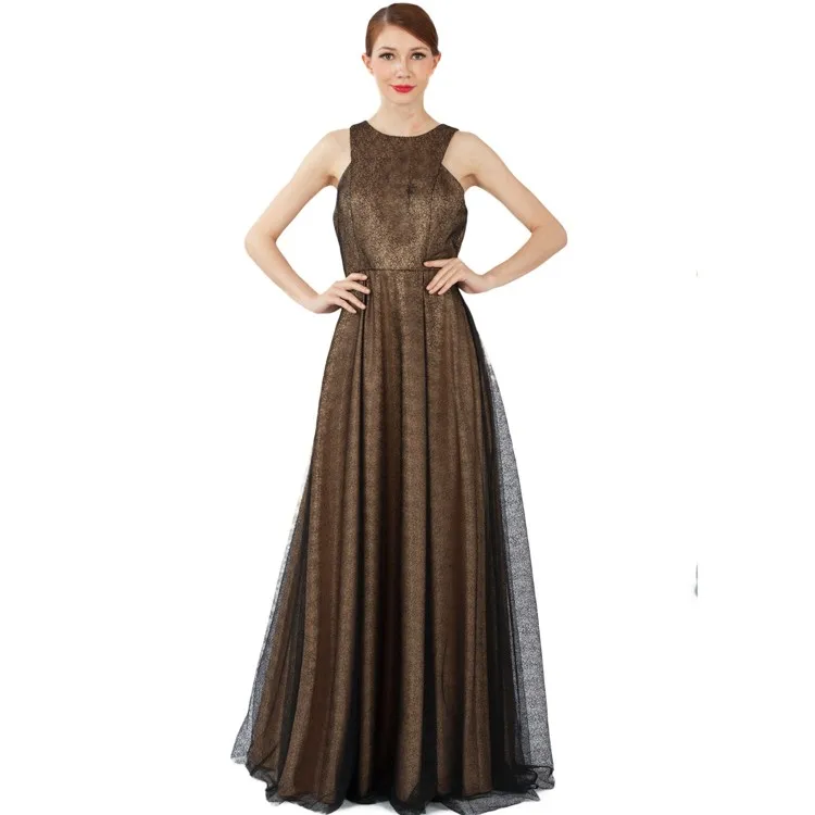 Junoesque Chocolate A-Line Floor Length Women Evening Party Dresses(id ...