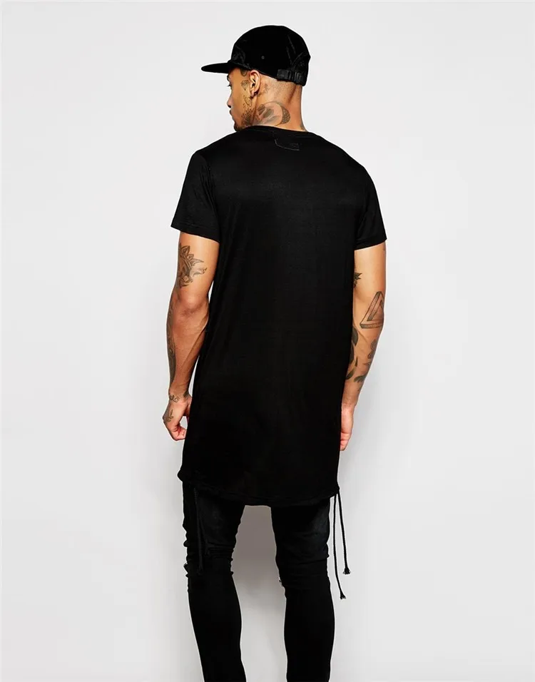 Extra Long Men's Black Short Sleeve Plain T Shirt Importer - Buy Plain ...