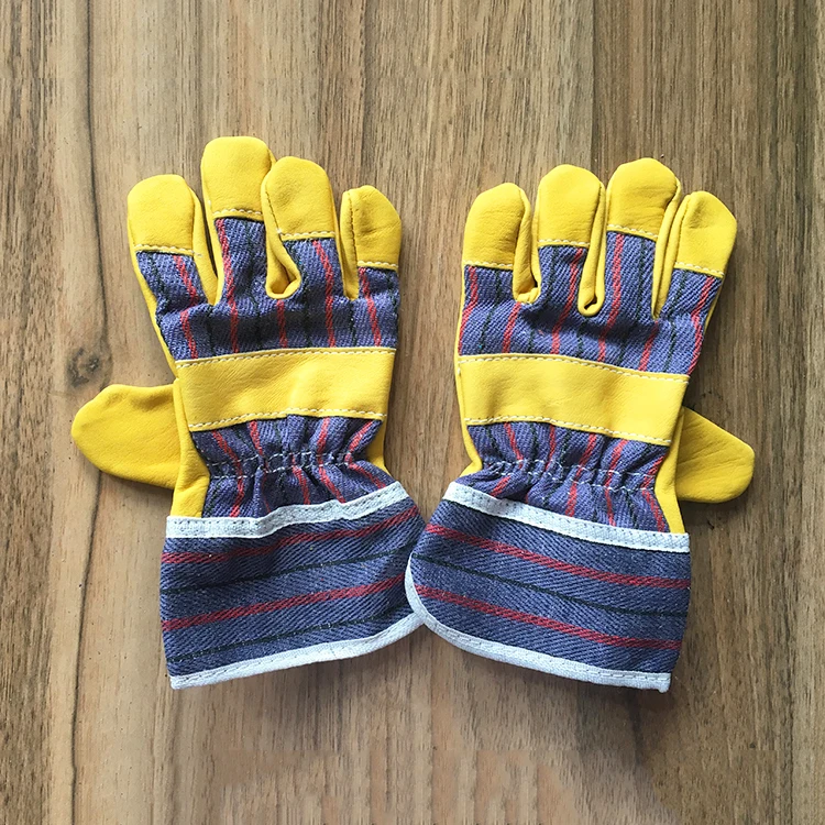 Children's Boys Girls Leather Work Welding Gloves Kids Safety Glove ...