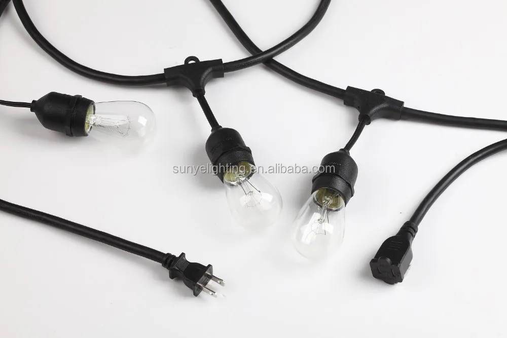 Heavy Duty Vintage 48 Ft E26 E27 Sockets Connectable Strand Indoor ...