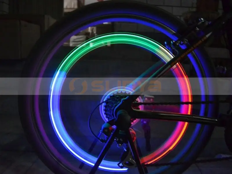 Roue De Vélo Rougeoyante Roue Pneu Capuchon De Valve Flash Led Roue De ...