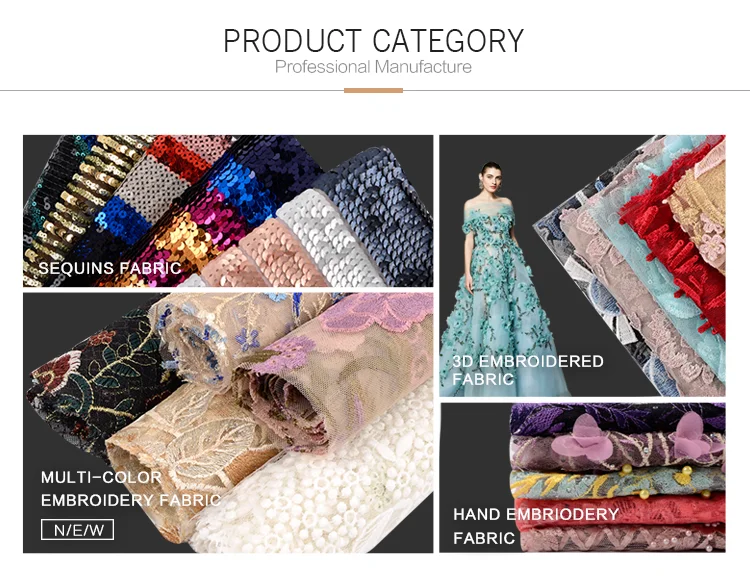 Large Flowers Lace Eyelet Sequin Embroidery Fabric