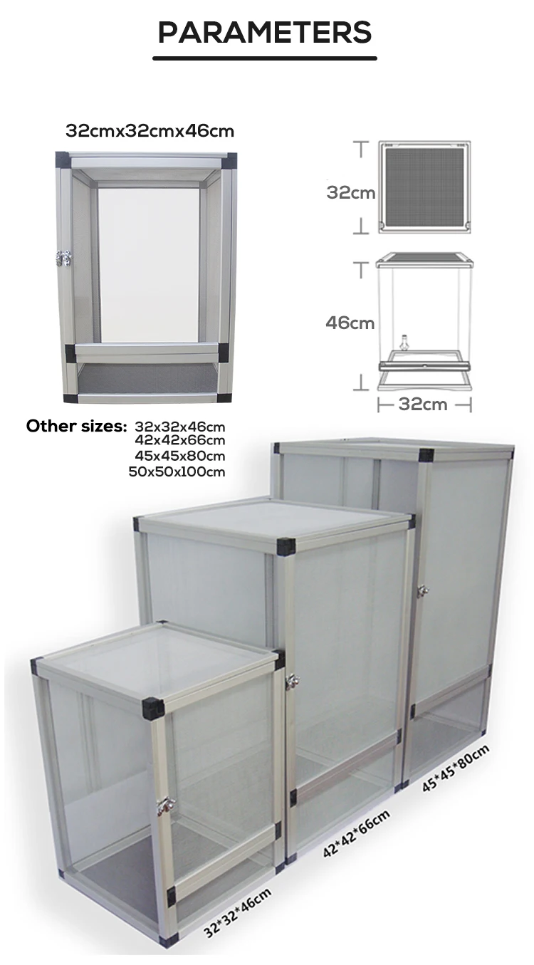 Small Size White Color Mesh Reptile Aluminum Screen Cage For Lizards ...