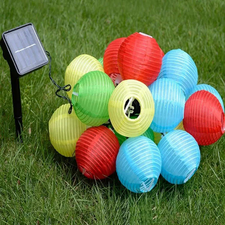 10 LED Multi-Color Solar Lantern String Lights for Outdoor