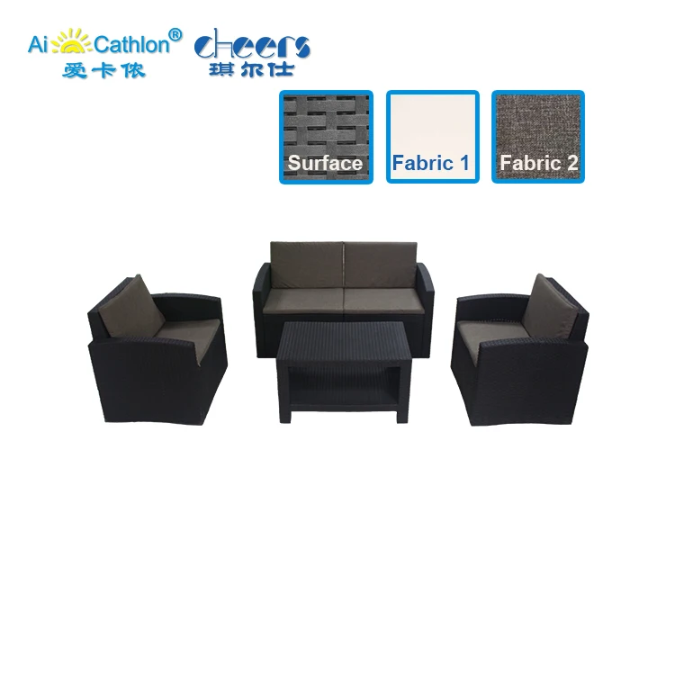 Modernism Outdoor Garden Furniture Plastic Rattan Sofa Set Living Room ...