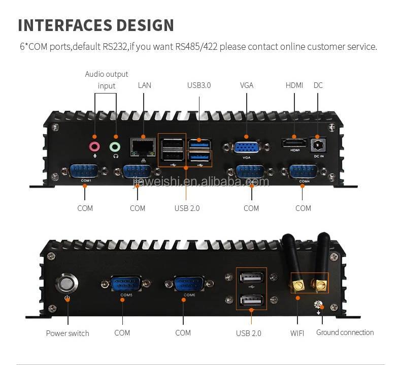 New J1900 Linux Fanless Embedded X86 Computer Industrial Mini Box Pc ...