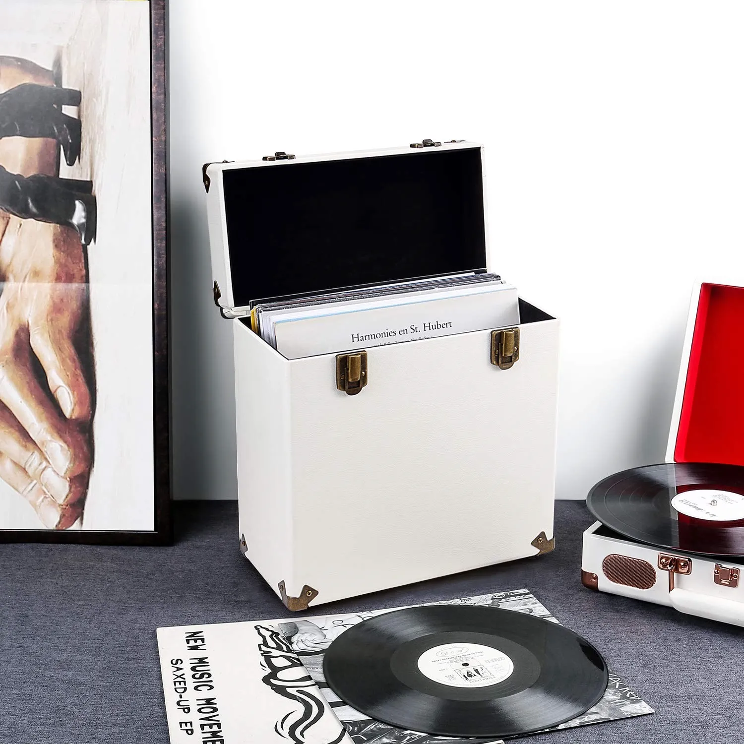 Victorlia Vintage Retro Vinyl Leather Record Storage Carrying Case For ...