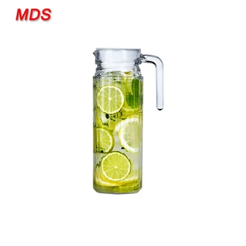 1 Litre Square Glass Juice Water Jug Set With Lid - Buy Water Glass Jug ...