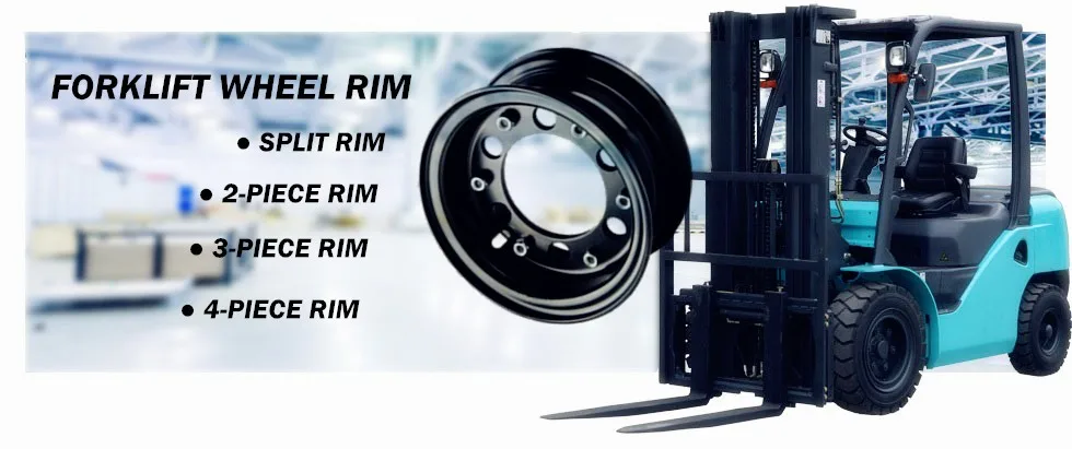 Forklift Wheel Rims 5.00s-12,4-piece Rim With Lock Ring,Side Ring,Bead ...