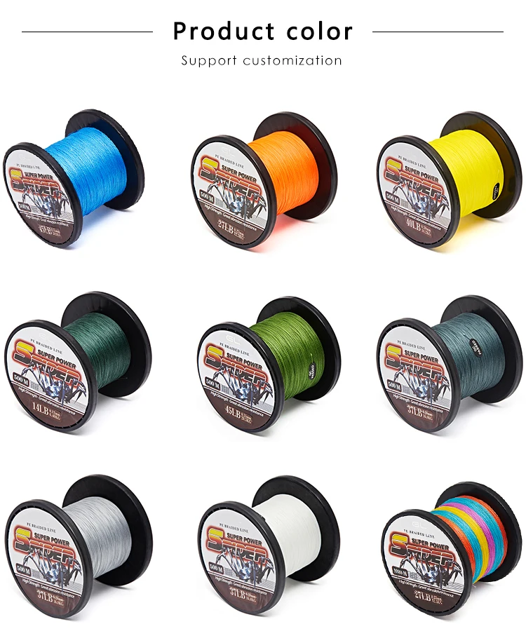 1000m 4 Strand 0.30mm 40lb Black Color Multifilament Plastic Fishing ...