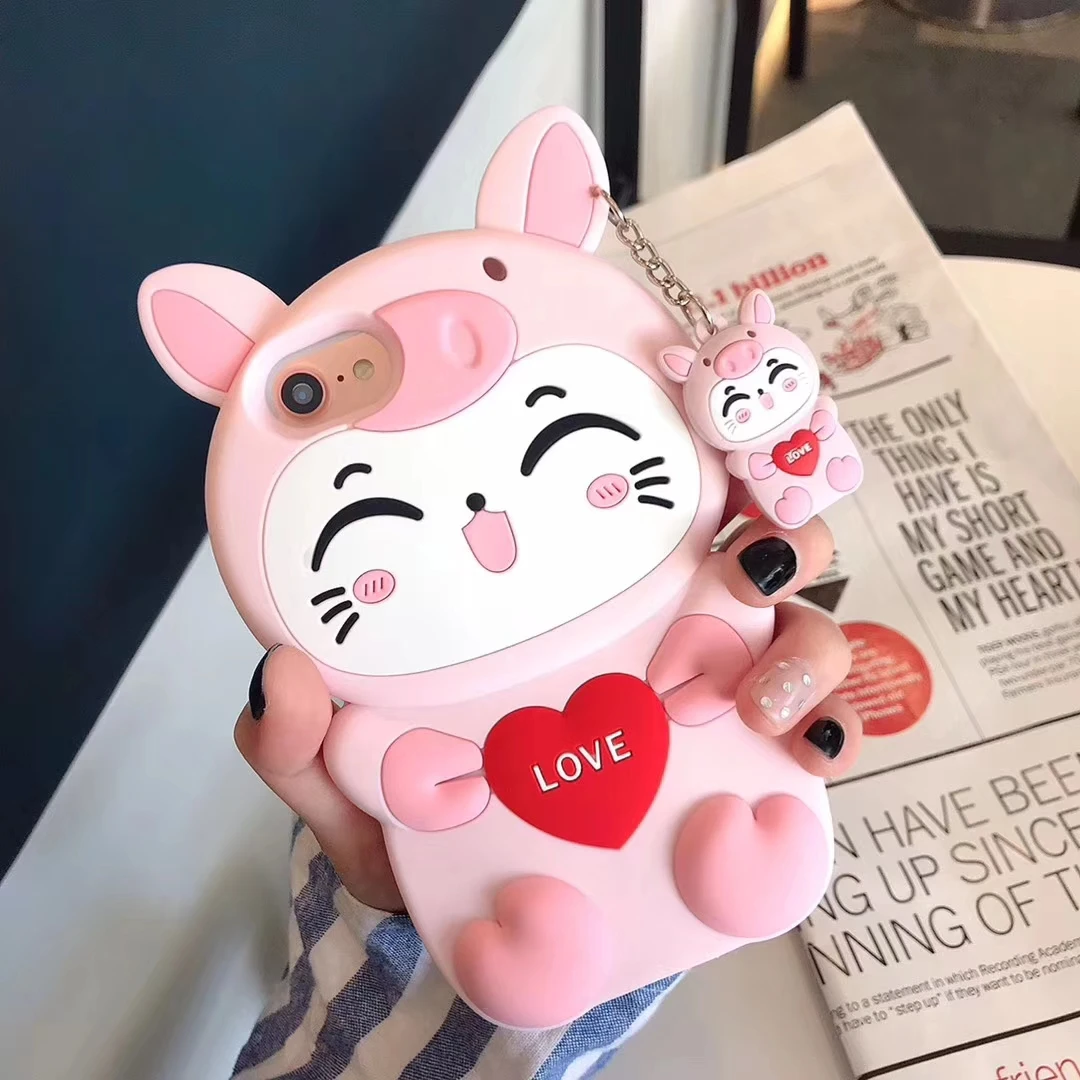 Cartoon Lucky Cat Animal Phone Case For Iphone X Xs Xr Xs Max 8 7 6 6s ...