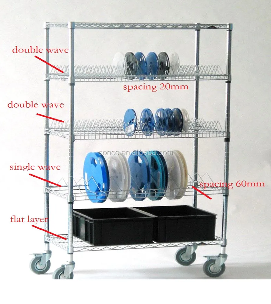 Esd Pcb Storage Cart Trolley Stainless Steel Cart With Wheels - Buy ...