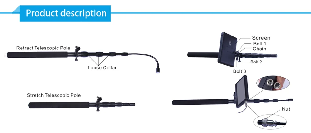 Customized 7.5m Utility Pole Camera System for Inspection