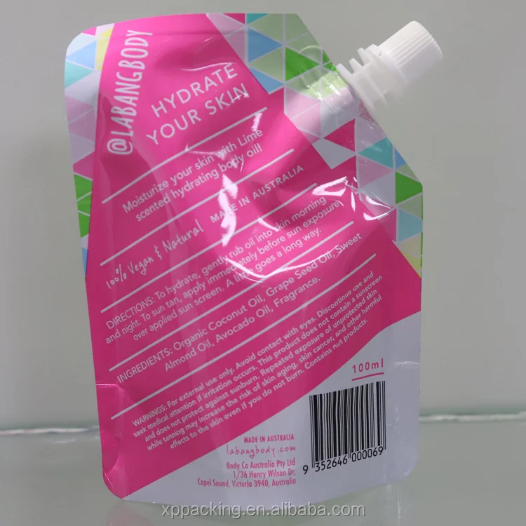 Custom Hydrating Body Oil Packaging 250ml 100ml Spout Pouch - Buy 100ml ...