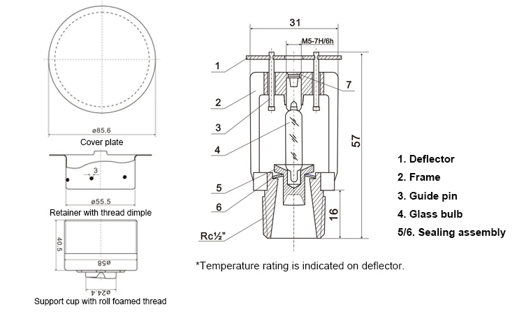 Types Of Decorative White Brass Standard Response Recessed Pendent ...