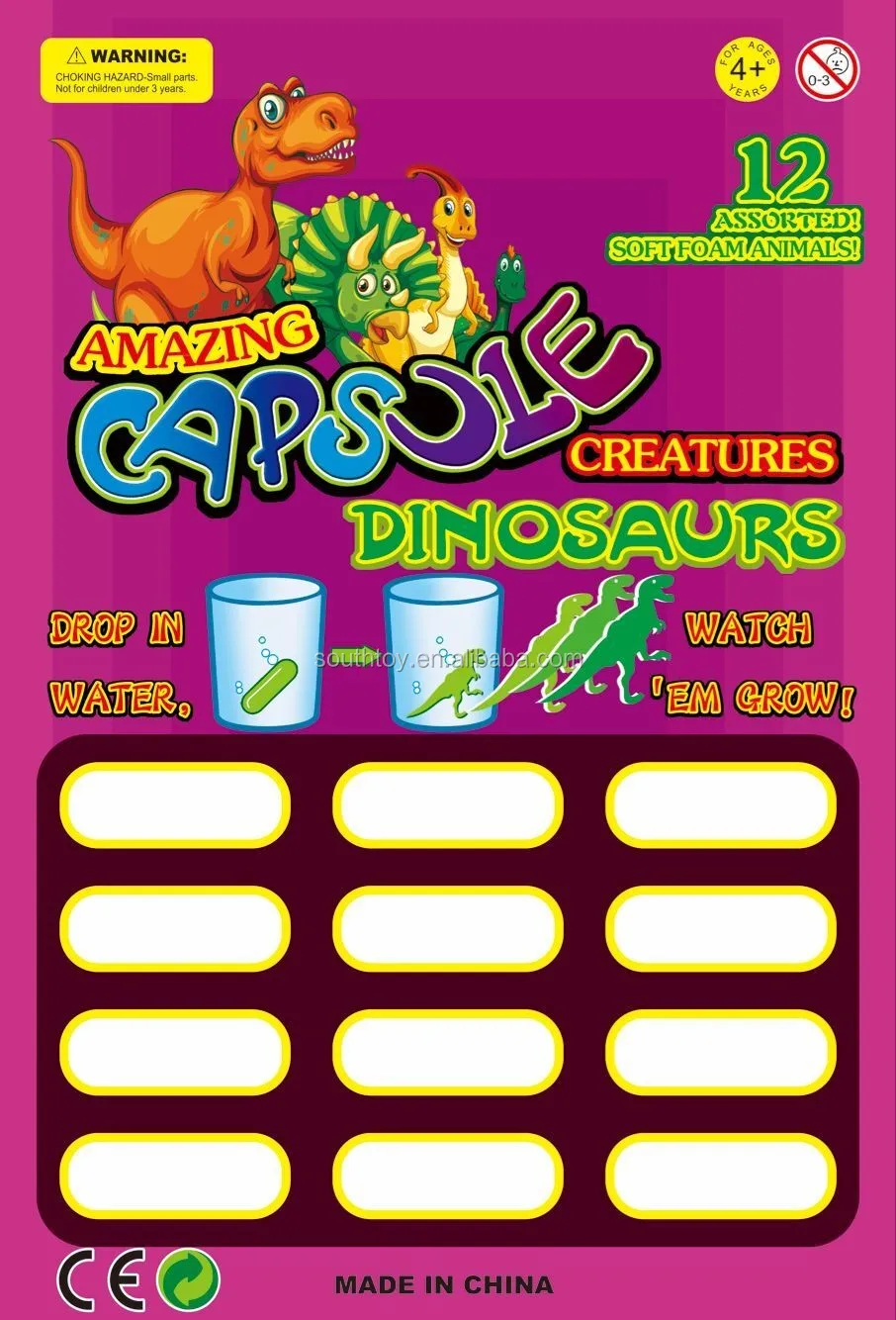 Amazing Soft Play Foam Capsules Animals Toy Growing Sponge Toy In Water ...