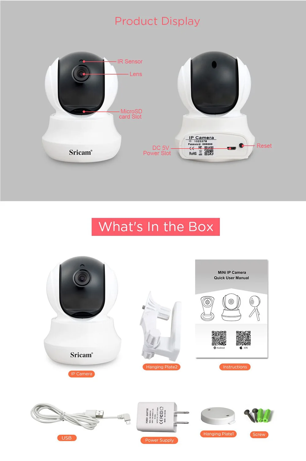 Sricam Sp020 Hd 720p Mini Wifi Ip Camera Wireless P2p Baby Monitor H ...