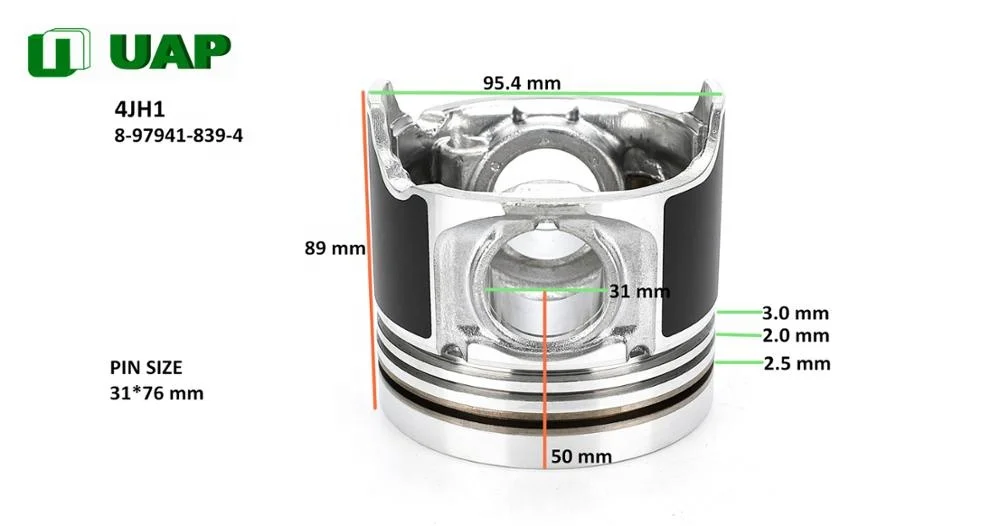 Truck Engine Parts Piston Sets 4JH1 for Isuzu OEM