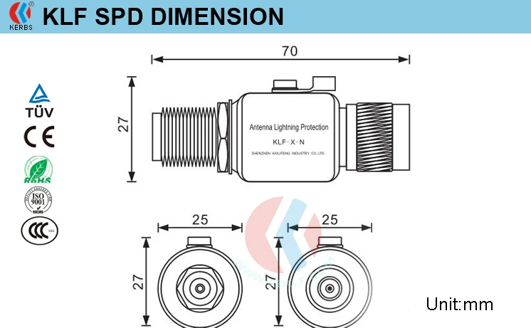 N Head Antenna Surge Protector Arrester Lightning For Communication ...
