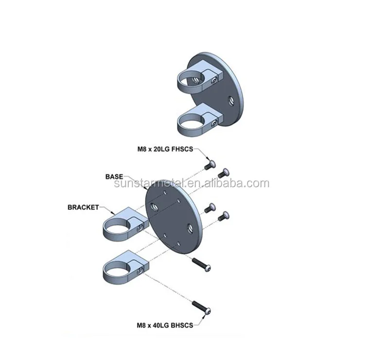 Stainless Steel Circular Fascia Mount Bracket For Round Baluster Post ...