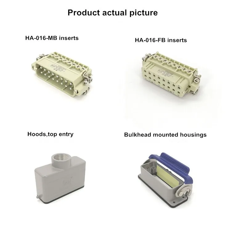 Ha-016 M/f 250v 16a Top Entry Hoods Bulkhead Mounted Housings Heavy Duty Wire Industrial ...