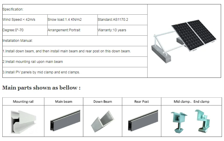 Solar Panel Mounting Brackets for Roof Installation - Durable Aluminum ...
