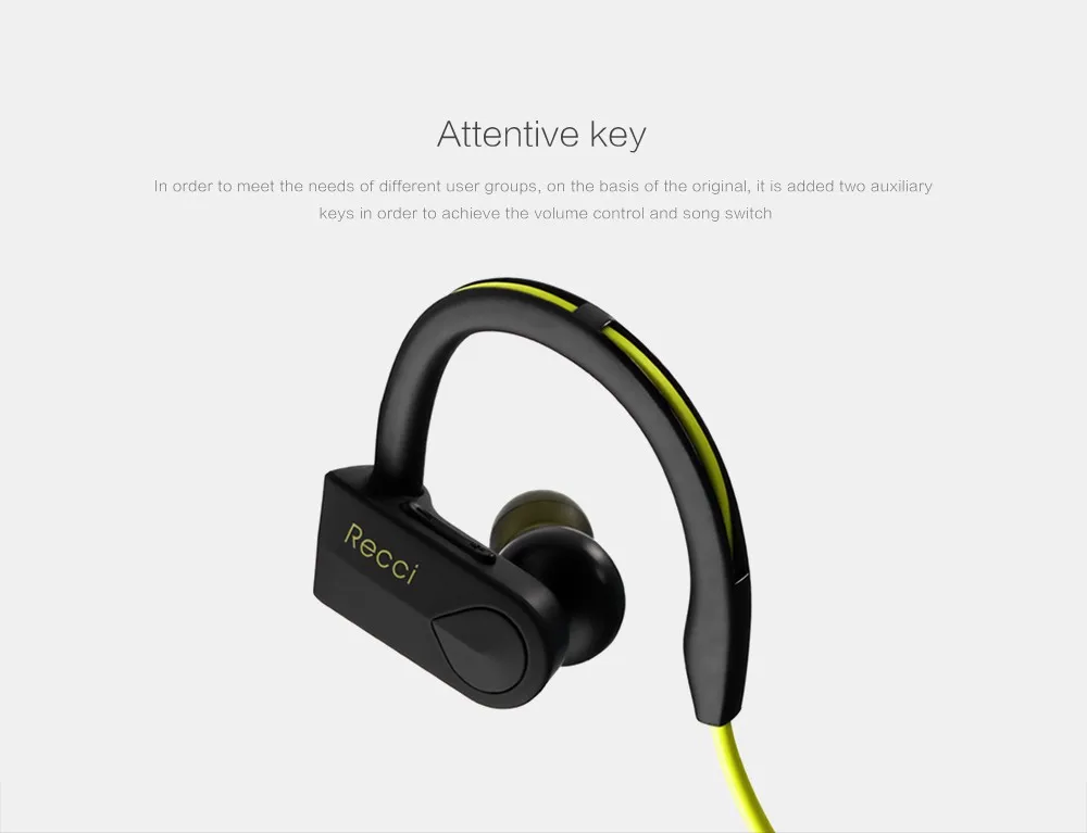 Recci Hd Sound Wireless Earphone,Stereo Sport 4.1 Bluetooth Earphone,In ...