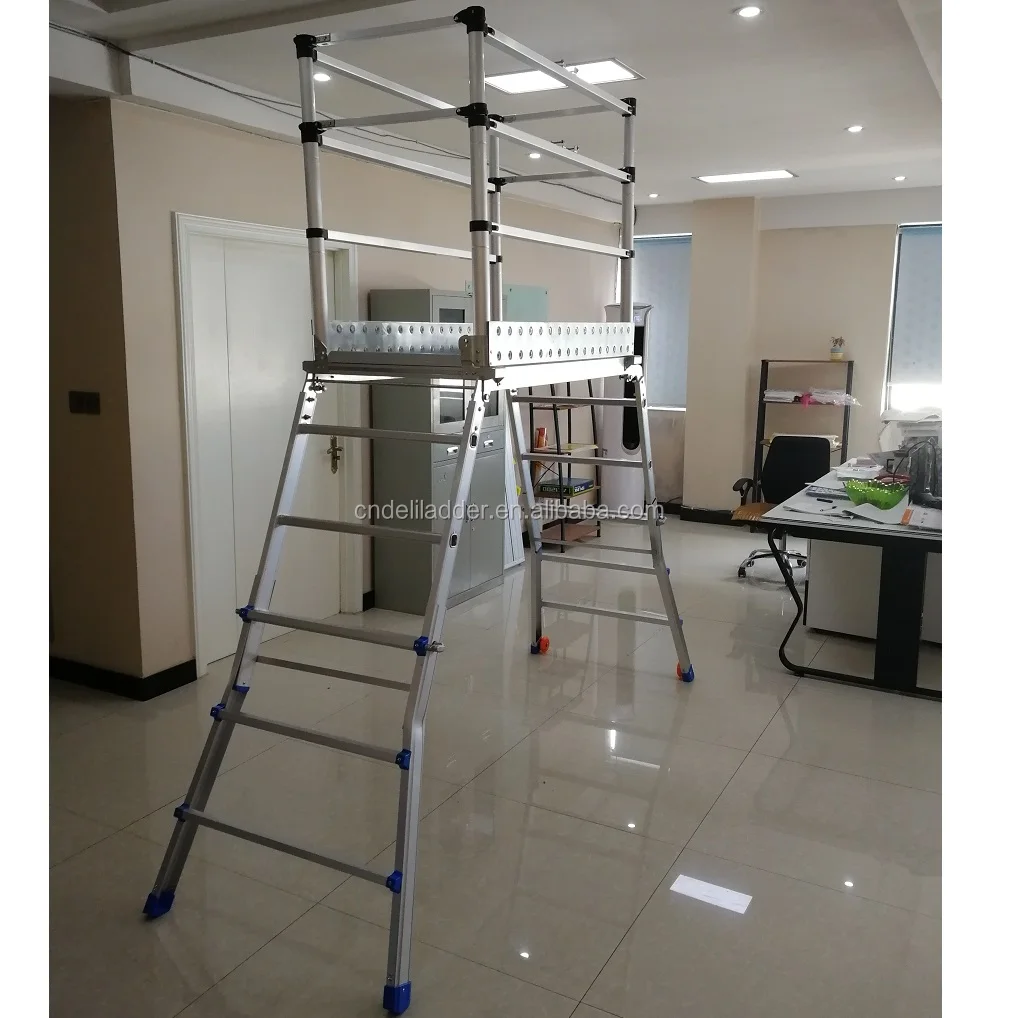 Jual Perancah Tubular Terdekat - Adjustable Aluminium Scaffolding Ladder