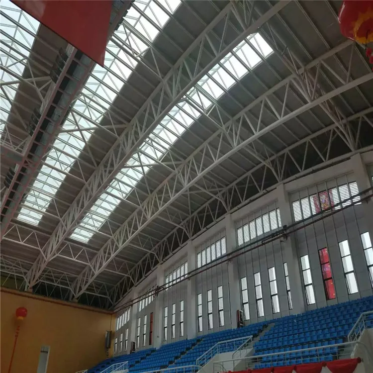 Prefab Structural Steel Frame Steel Truss Roof School Building Sport ...