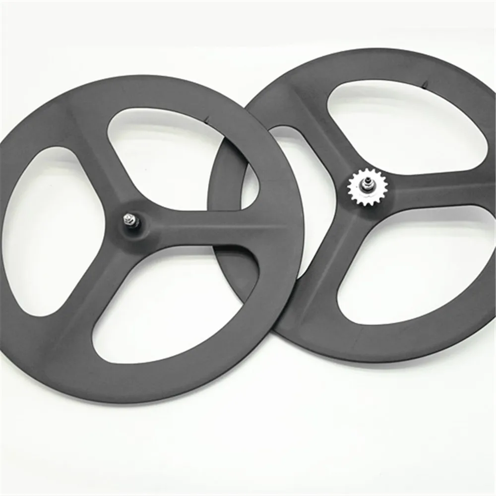 Carbon 3 Spoke Wheel Road /track/fixed Gear Carbon Wheels 700c Clincher ...