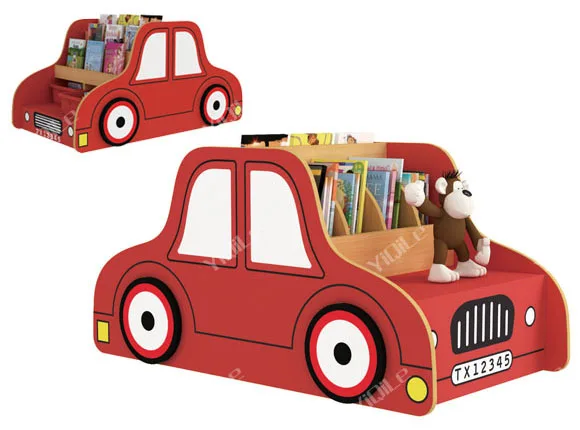 Car Style Shelves For Children Book Wooden Kindergarten Bookshelf ...